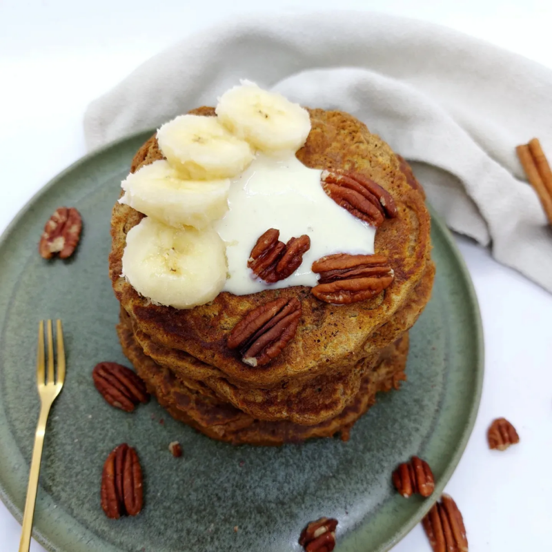 Gezond recept - Eiwitrijke pompoen pannenkoeken